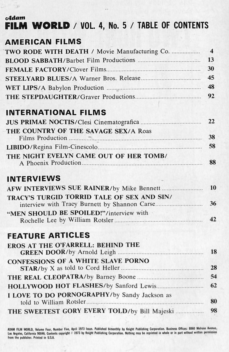 Adult Film World magazine in 1973/1974: The Complete Issues - The ...