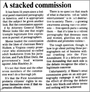 The Meese Commission on Pornography (1986), and the Birth of the Modern ...